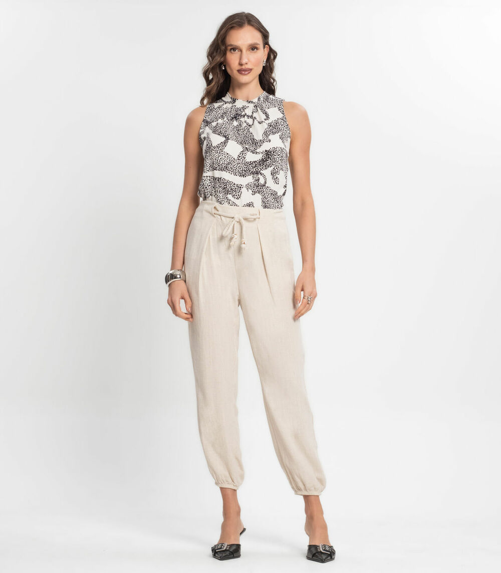 Calça De Linho Strong Feminina Endless Bege | Marisa