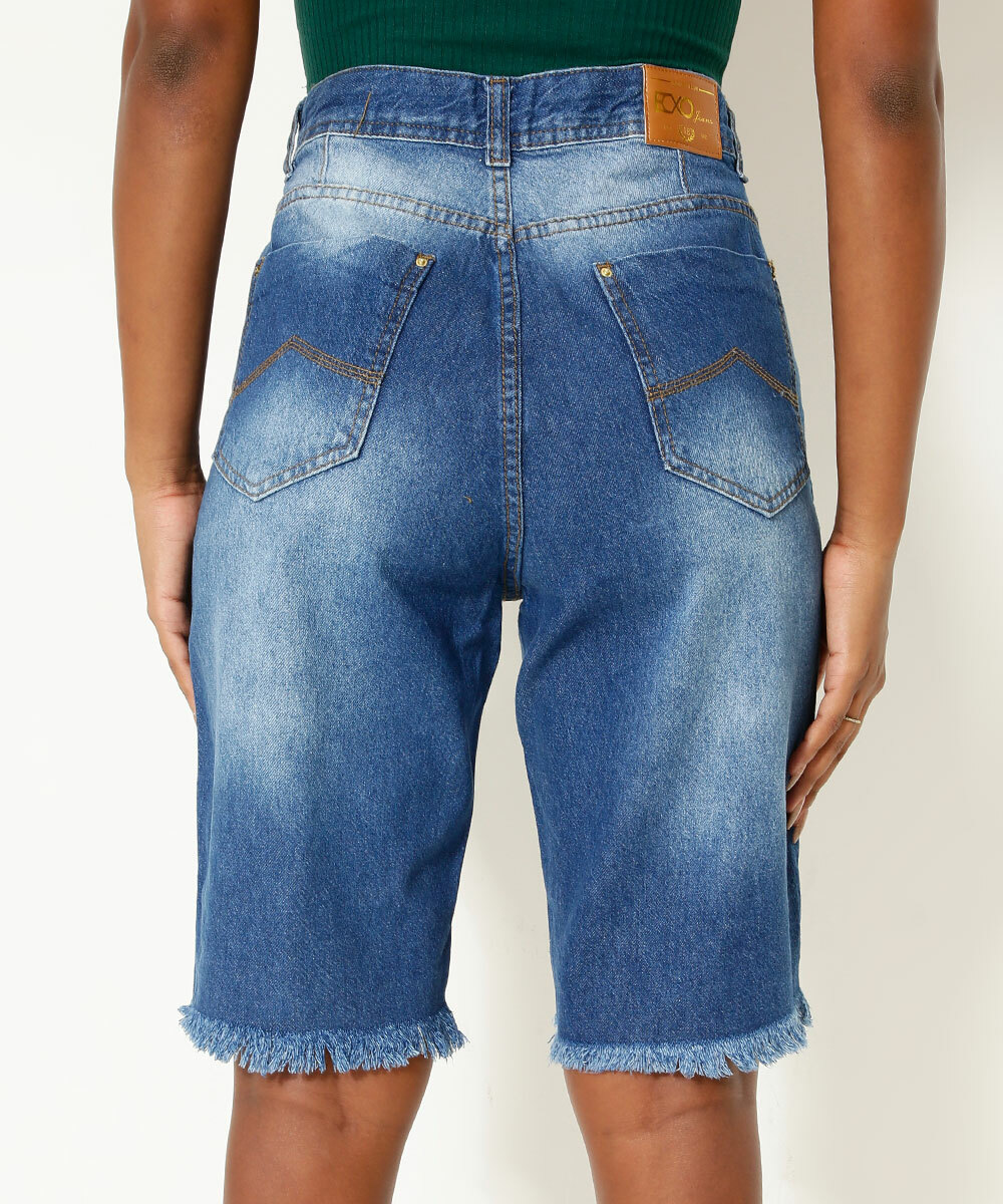Bermuda Puídos Feminina Barra Desfiada Ecxo Jeans | Marisa