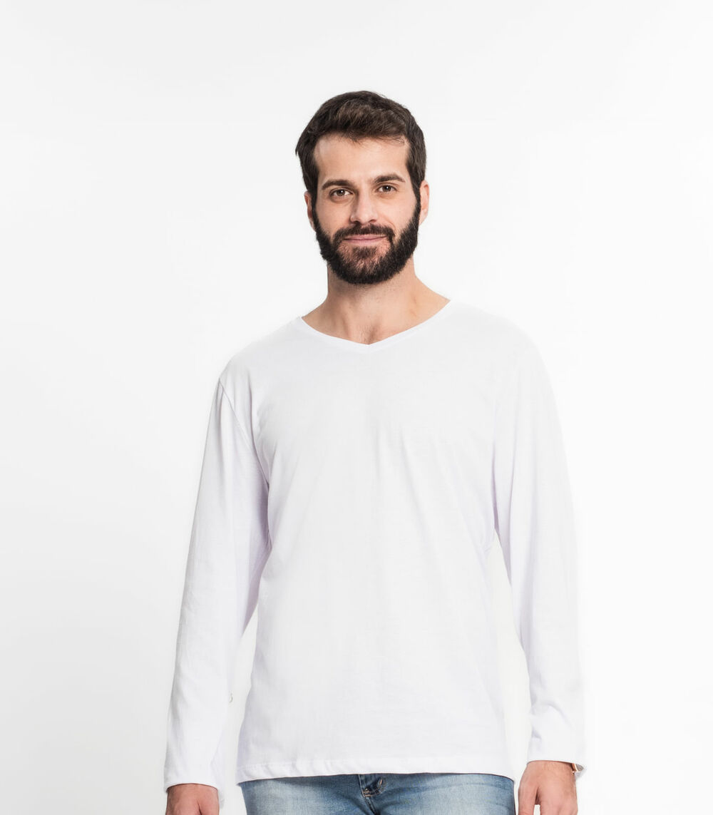 Camiseta Meia Malha Básica Masculina Kohmar Branco | Marisa
