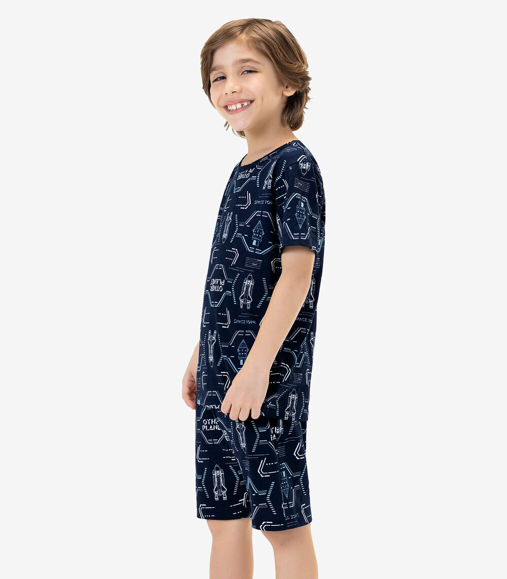 Pijama Infantil Menino Rovi Kids Azul | Marisa