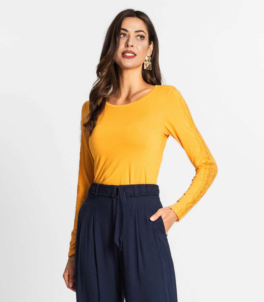 Blusa Manga Longa Feminina Endless Amarelo | Marisa