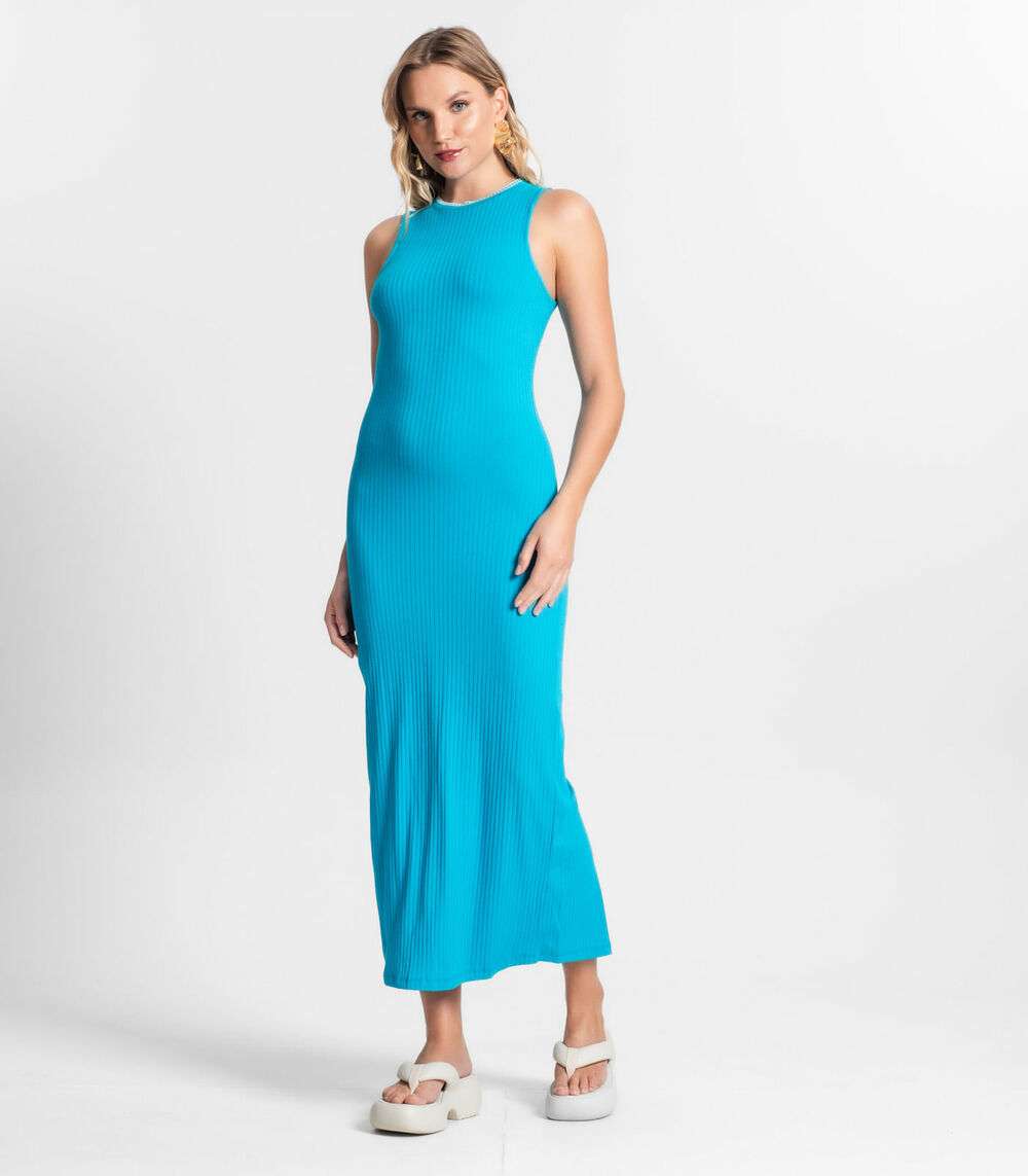Vestido Midi Longo Feminino Endless Azul | Marisa