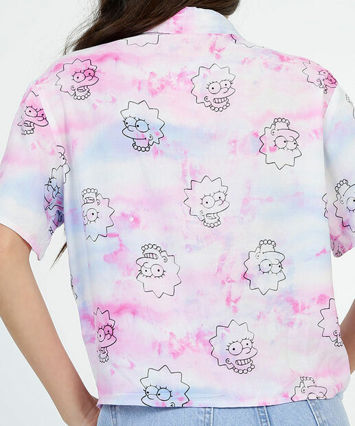 Camisa Juvenil Cropped Tye Die Lisa Simpsons Tam 10 a 16 | Marisa
