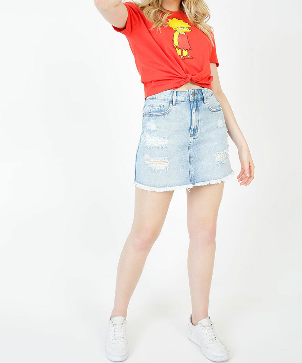 Blusa Cropped Feminina Amarração Estampa Lisa Simpsons | Marisa