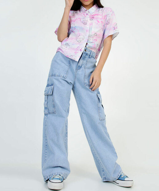 Camisa Juvenil Cropped Tye Die Lisa Simpsons Tam 10 a 16 | Marisa