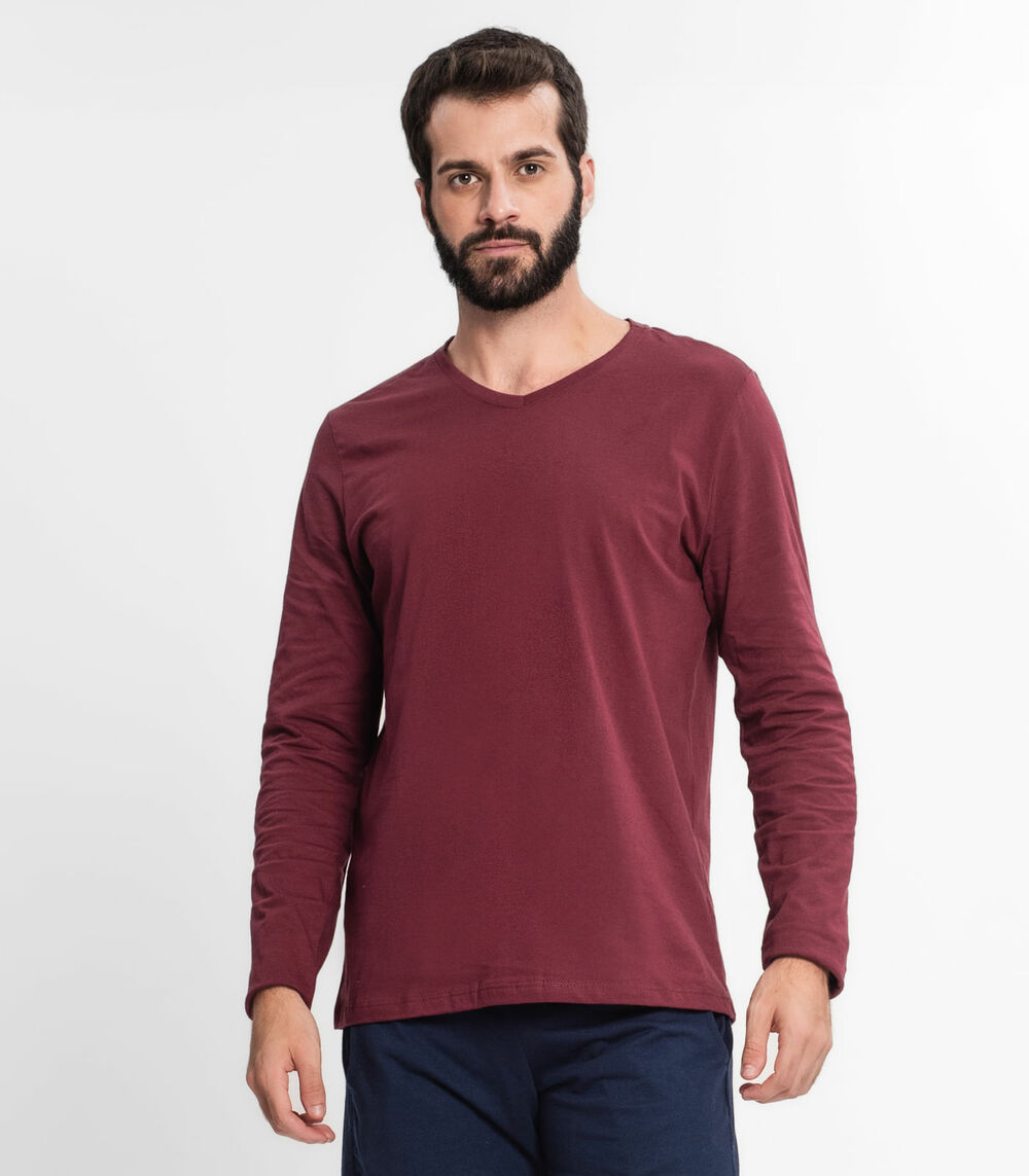 Camiseta Meia Malha Básica Masculina Kohmar Vermelho | Marisa