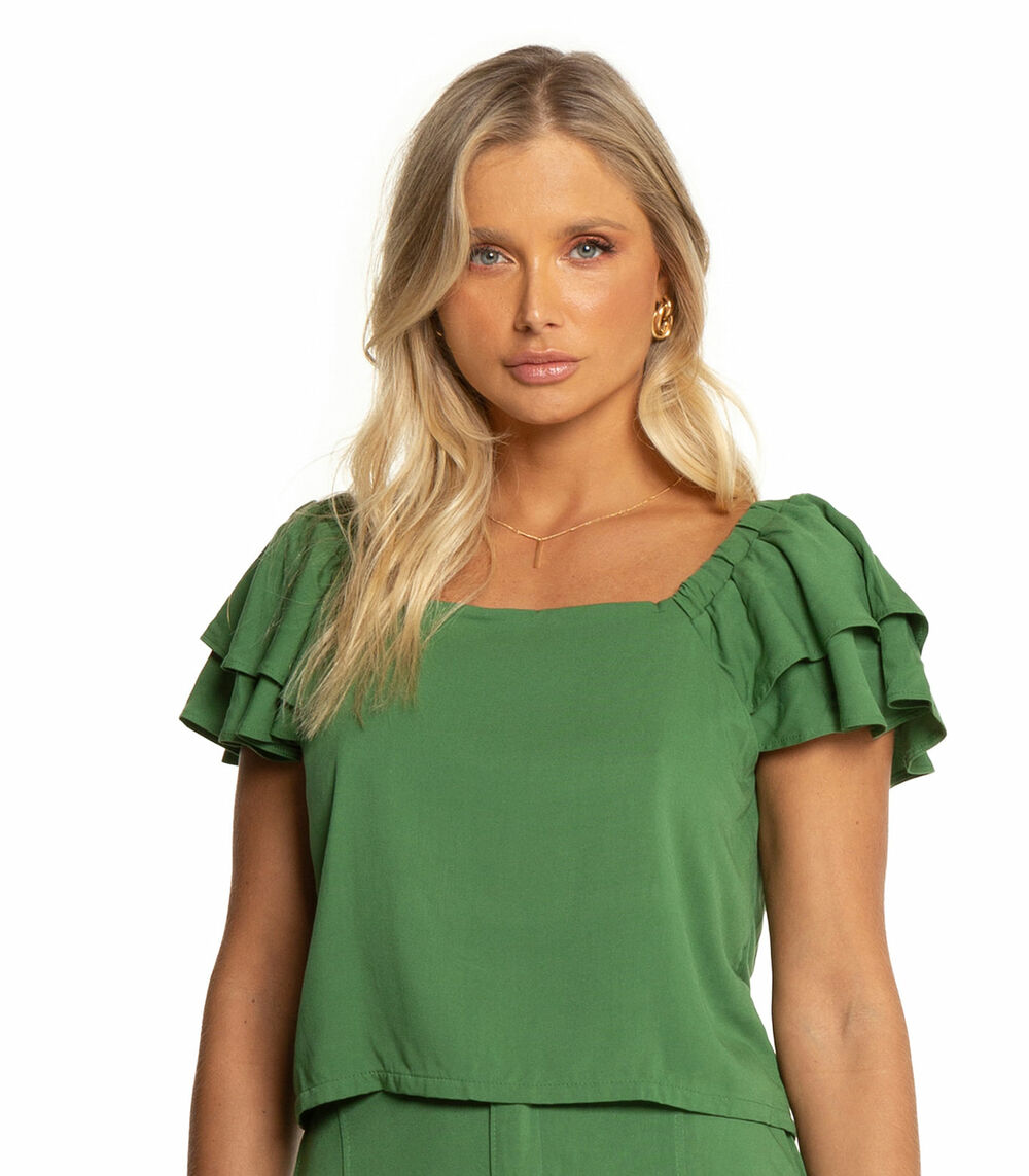 Blusa Feminina Babados Endless Verde | Marisa
