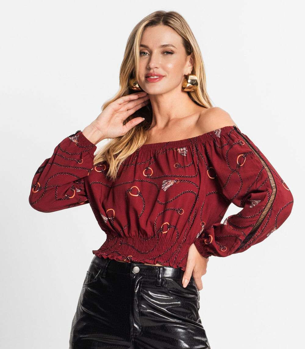 Blusa Feminina Ciganinha Manga Longa Endless Vermelho | Marisa