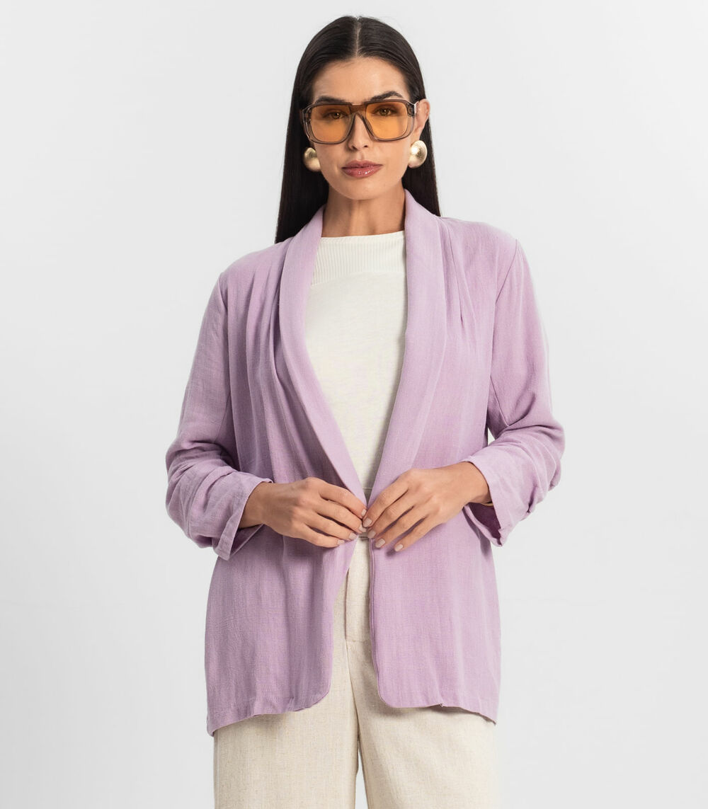 Blazer Feminino Em Linho Strong Endless Roxo | Marisa