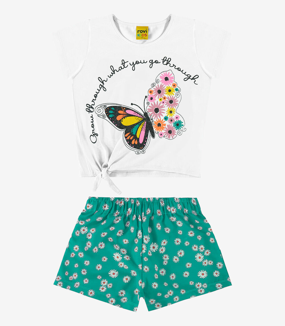 Conjunto Blusa com Shorts Rovi Kids Branco | Marisa