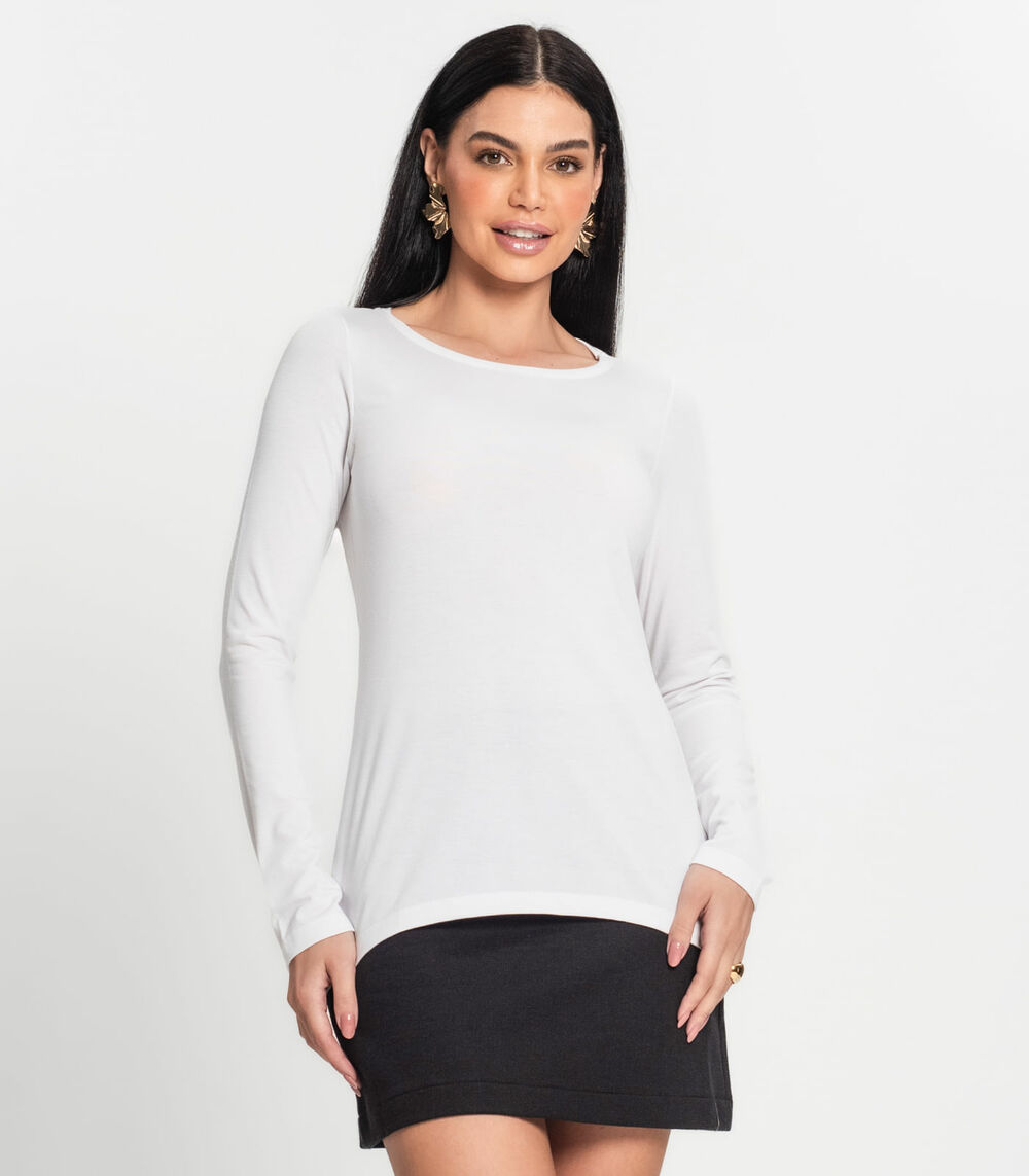 Blusa De Viscolight Básica Feminina Kohmar Branco | Marisa
