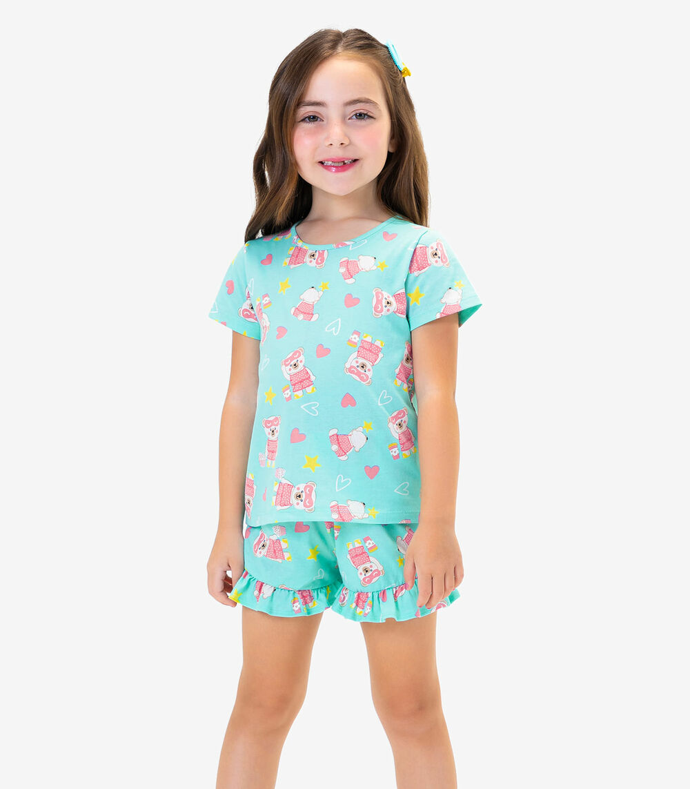 Pijama Infantil Menina Rovi Kids Azul | Marisa